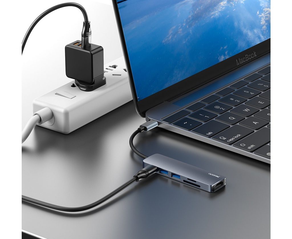 هاب 6پورت یسیدو Yesido HB11 6-in-1 USB-C Multiport Hub Adapter 4K HDMI ...