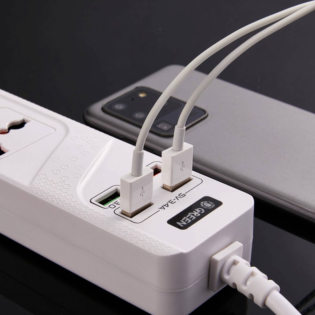 چند راهی برق گرین لاین مدل Green Lion Multiport Smart Power Socket GNPS3MQC با حداکثر توان 3000W ...